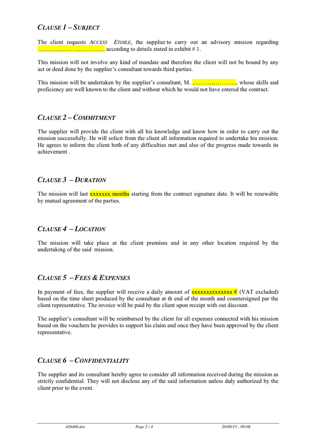 SERVICE CONTRACT in Word and Pdf formats - page 2 of 4