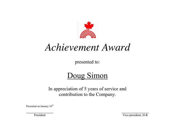 Certificate of Completion in Word and Pdf formats