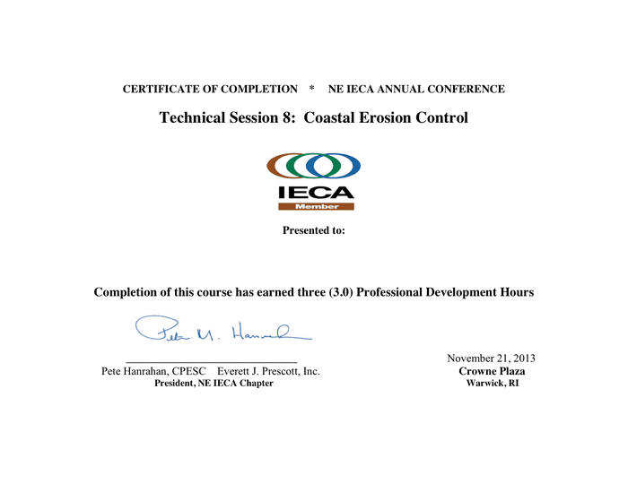 CERTIFICATE OF COMPLETION in Word and Pdf formats