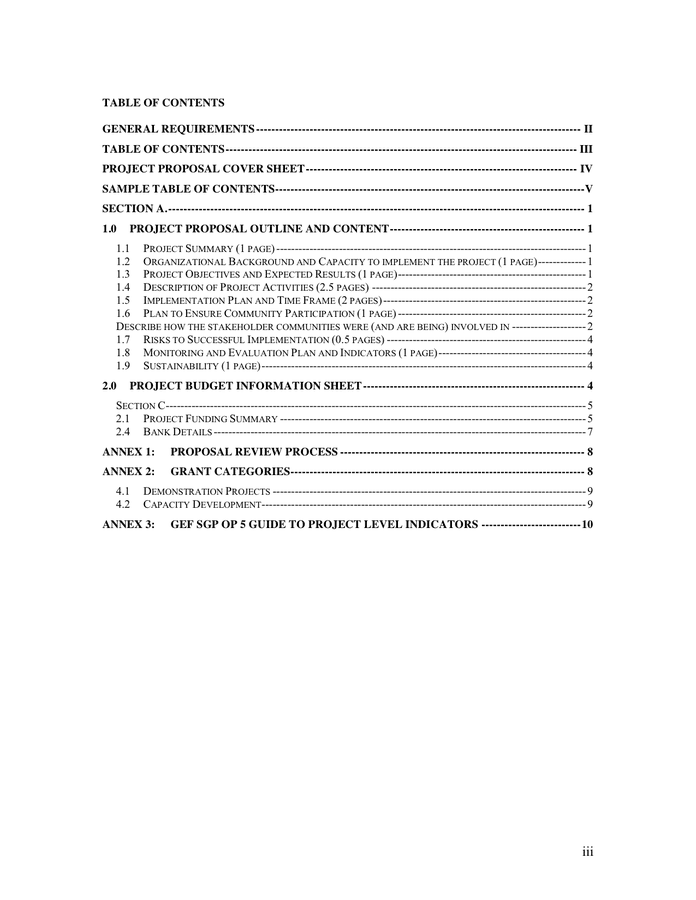 PROJECT PROPOSAL GUIDELINES in Word and Pdf formats - page 3 of 18
