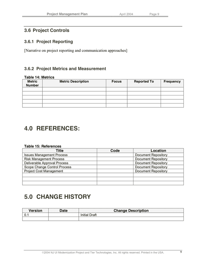 Project Management Template in Word and Pdf formats - page 13 of 13