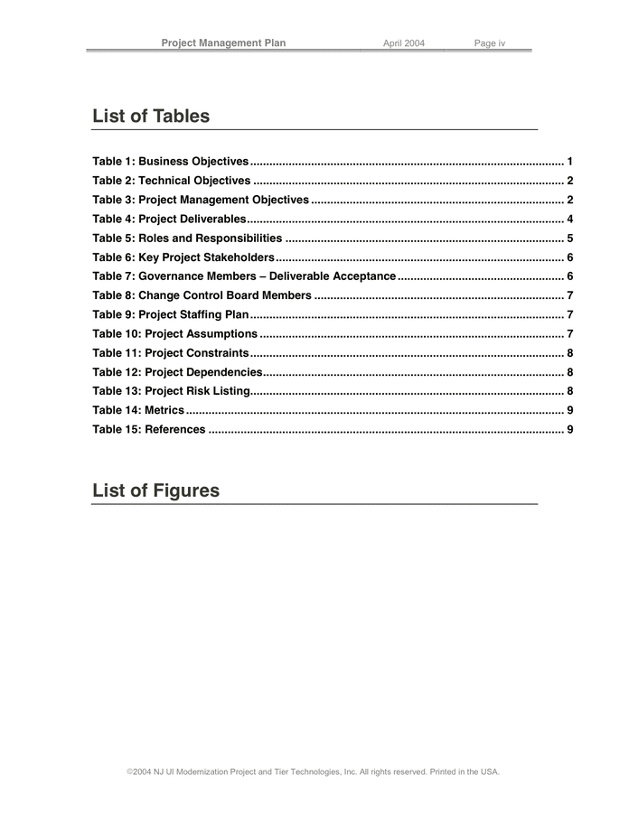 Project Management Template in Word and Pdf formats - page 4 of 13