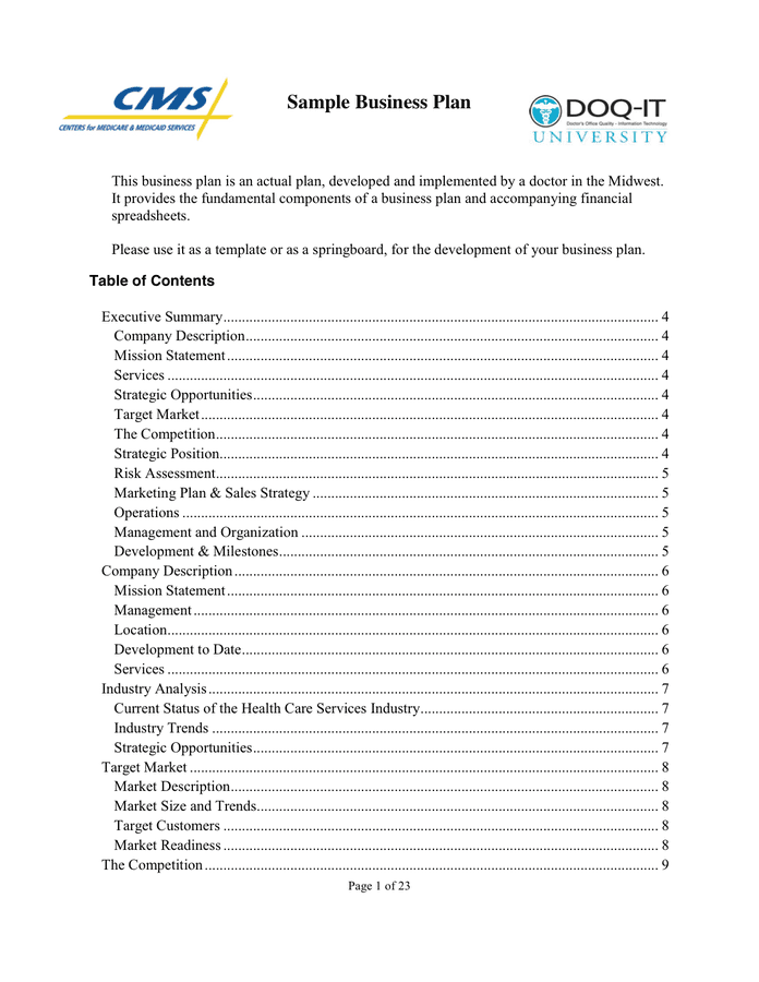 Executive Summary in Word and Pdf formats