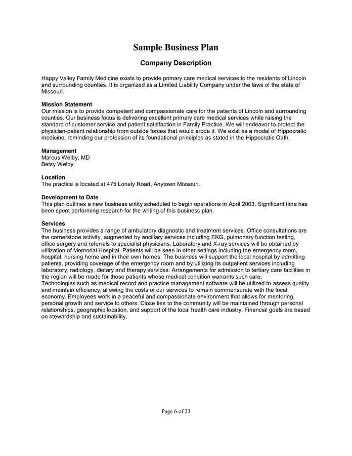 Executive Summary In Word And Pdf Formats Page 6 Of 23