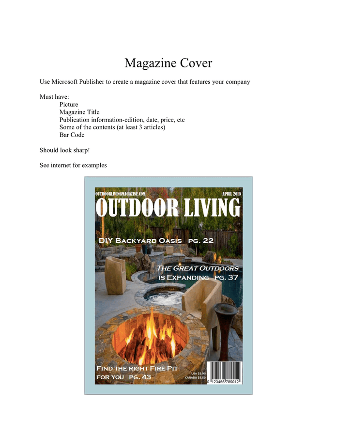 Magazine Cover Template - download free documents for PDF, Word and Excel
