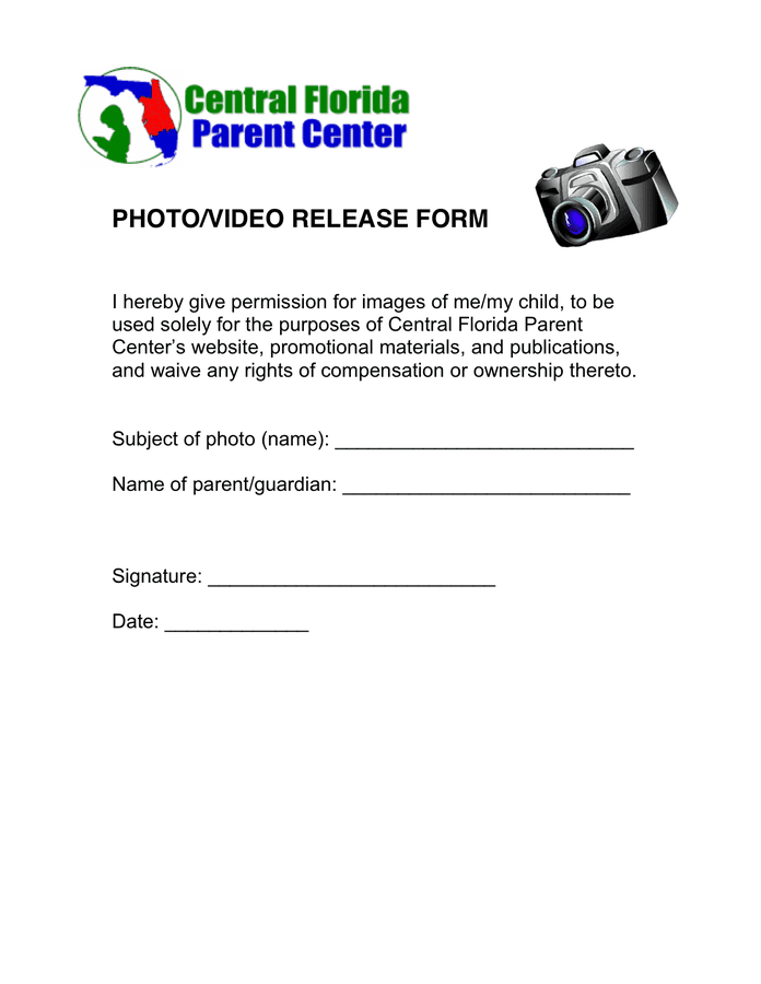 Video Release Form - download free documents for PDF, Word and Excel