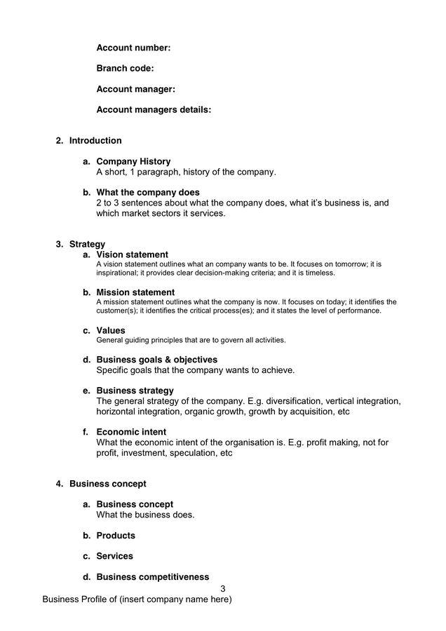 Business Plan Template in Word and Pdf formats - page 3 of 5