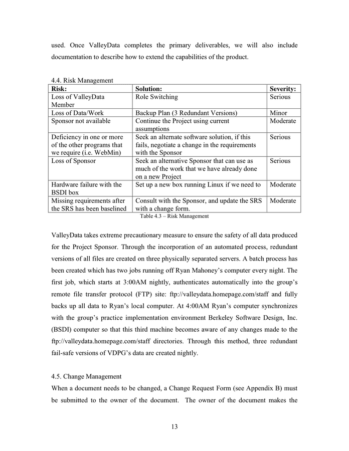 Software Project Management Plan 1 in Word and Pdf formats - page 16 of 28