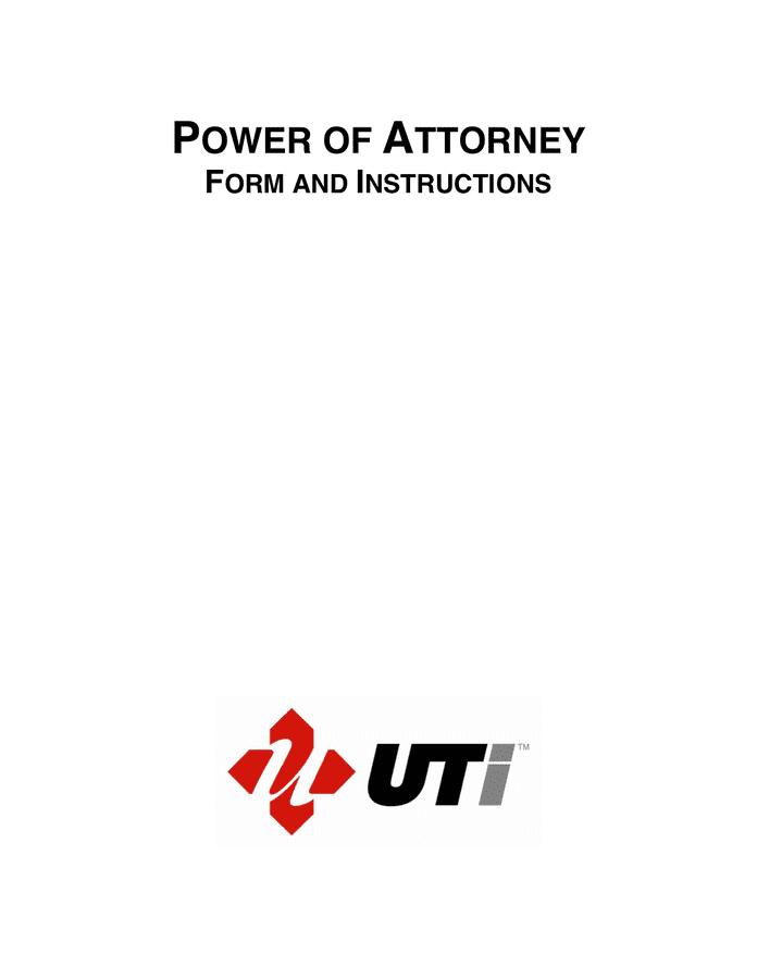 POWER OF ATTORNEY sample in Word and Pdf formats