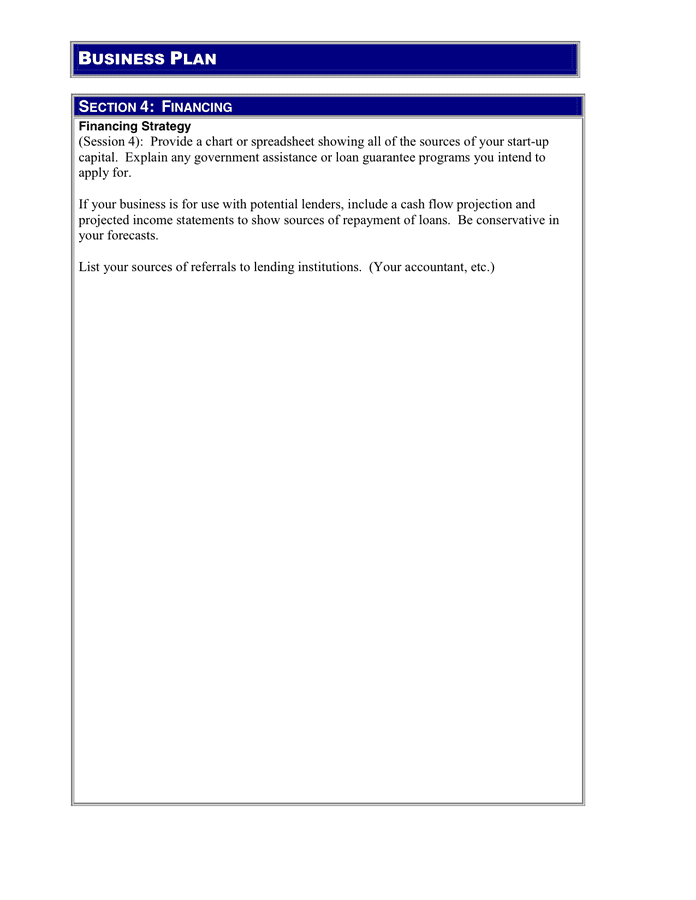 Business plan in Word and Pdf formats - page 5 of 18
