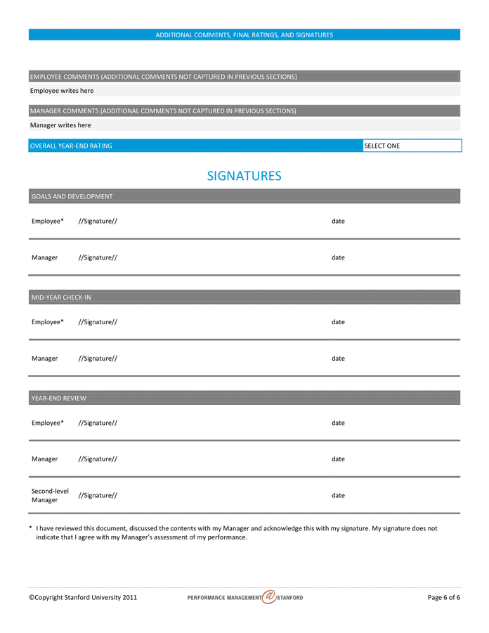 Stanford University Performance Evaluation Form in Word and Pdf formats ...