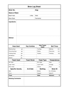 brewing log sheet