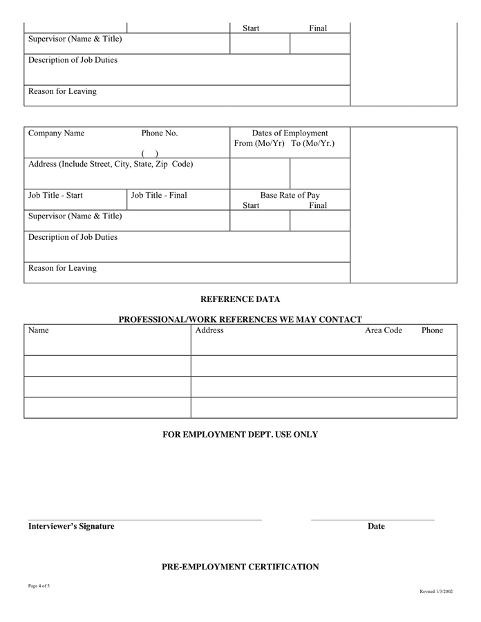 EMPLOYMENT AGREEMENT form in Word and Pdf formats - page 4 of 5