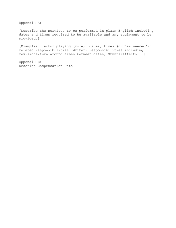 Deal Memo In Word And Pdf Formats Page 3 Of 3