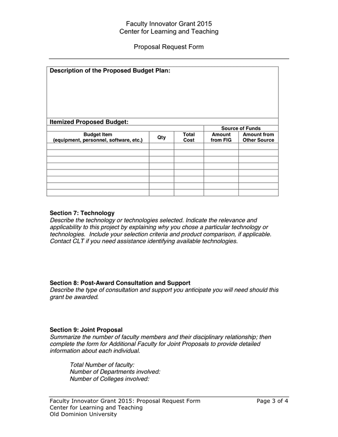 Request for Proposal in Word and Pdf formats - page 3 of 4