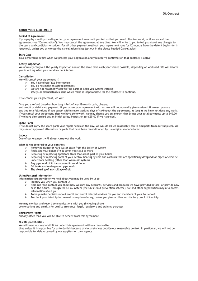 SERVICE CONTRACT Sample in Word and Pdf formats - page 2 of 2