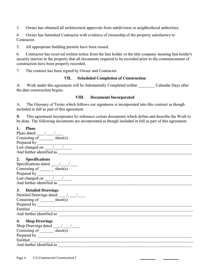 Construction Contract in Word and Pdf formats - page 4 of 38