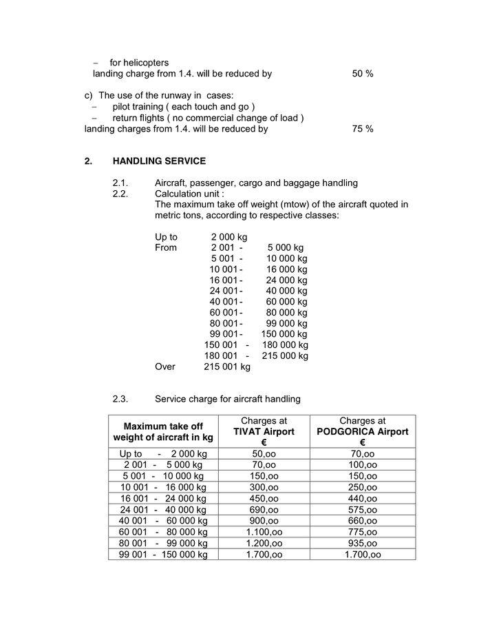 Price list in Word and Pdf formats - page 2 of 5