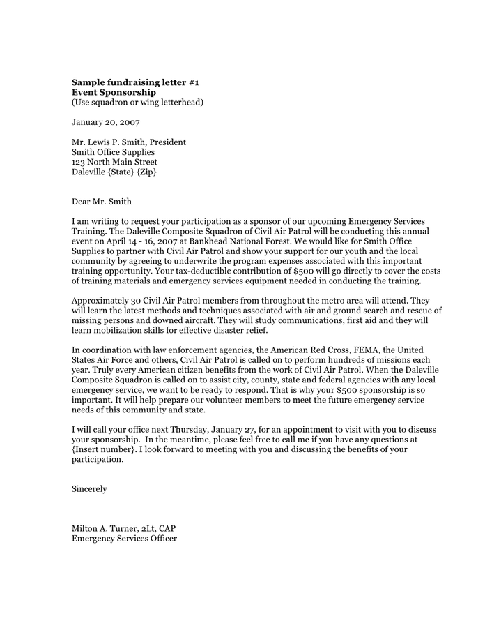 Sample Fundraising Letters In Word And Pdf Formats Page 2 Of 6