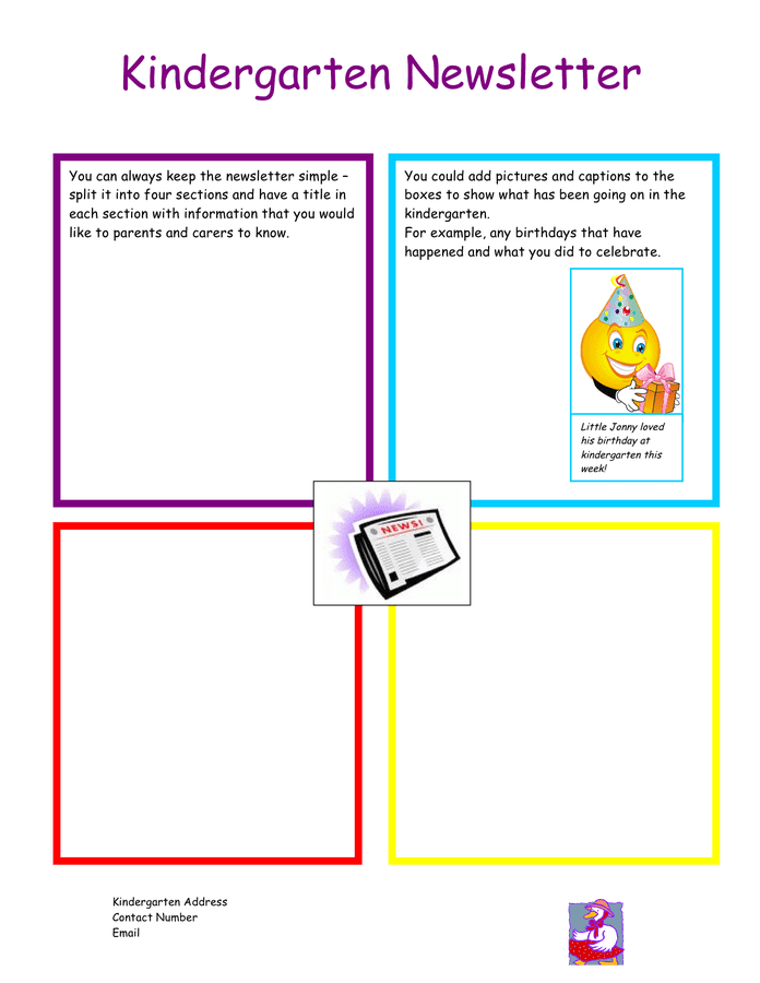 Kindergarten Newsletter Template Download Free Documents For PDF 