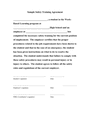 Sample safety training agreement in Word and Pdf formats