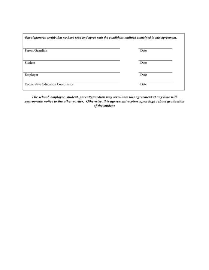 Sample cooperative education agreement in Word and Pdf formats - page 5 ...