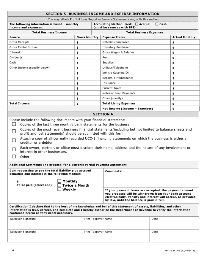 Financial information statement for individuals form in Word and Pdf ...
