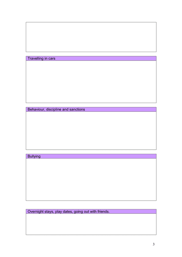 Safer caring plan form in Word and Pdf formats - page 3 of 5