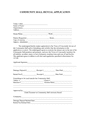 Community hall rental application in Word and Pdf formats