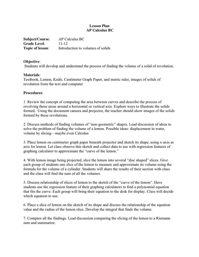 Lesson Plan in Word and Pdf formats