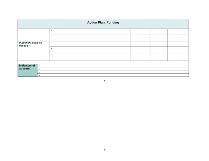 Action plan template in Word and Pdf formats - page 3 of 3