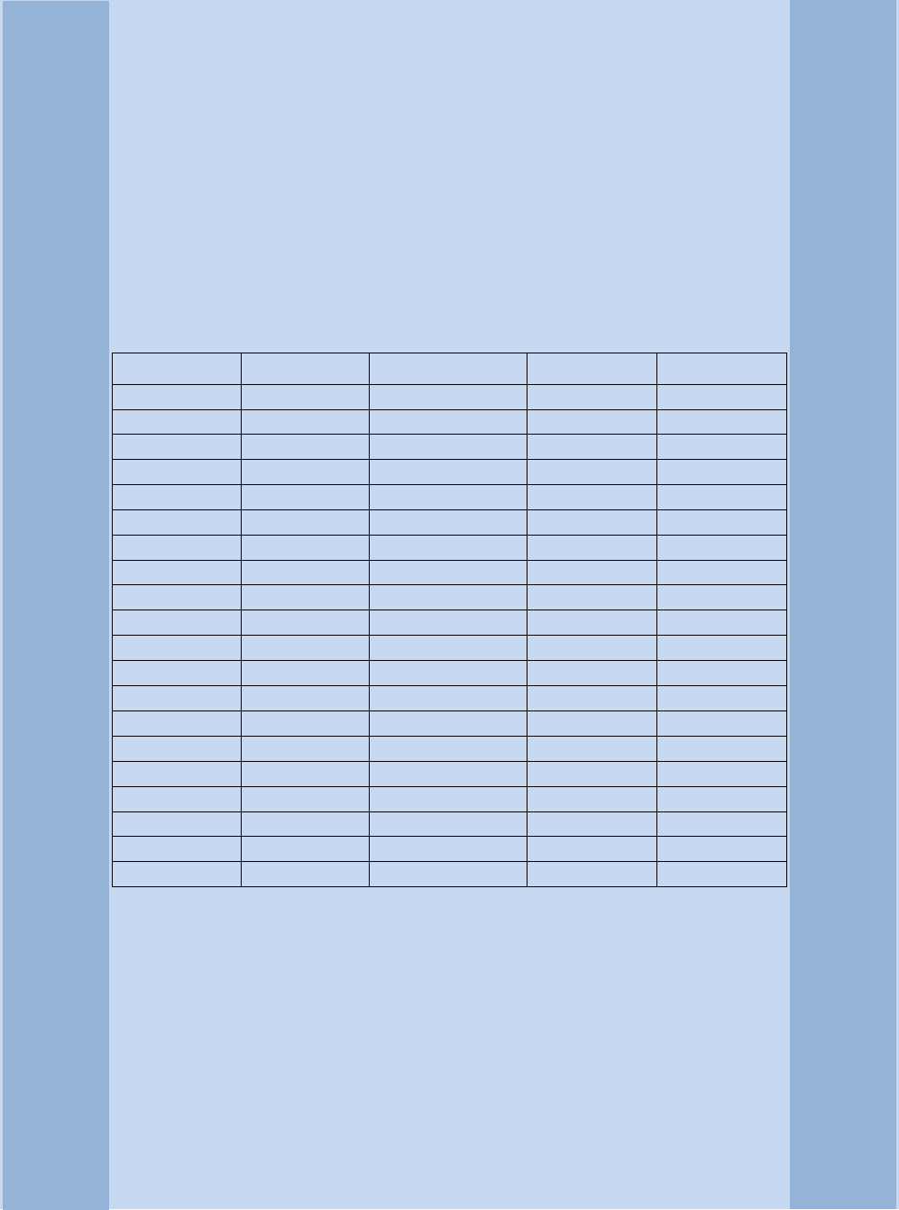 Light blue commercial invoice template in Word and Pdf formats