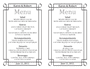 Wedding menu sample in Word and Pdf formats