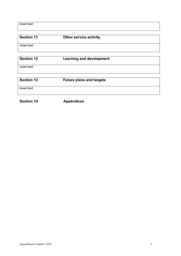 Annual report word template in Word and Pdf formats - page 4 of 4