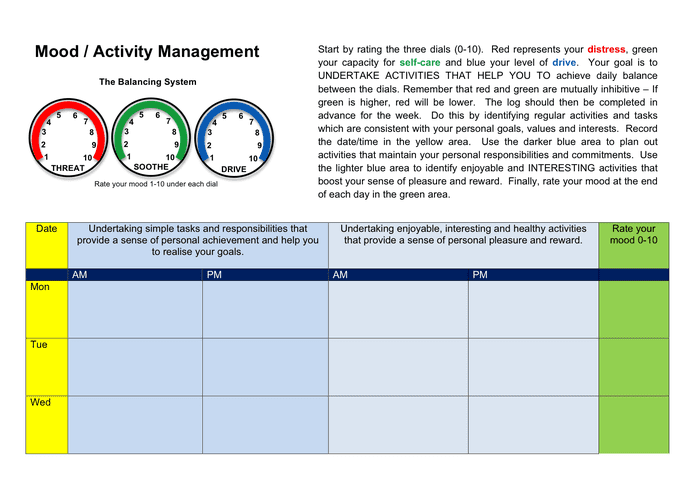 Mood Chart - download free documents for PDF, Word and Excel