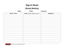 Meeting Sign In Sheet Template