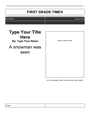 Elementary student newspaper template in Word and Pdf formats