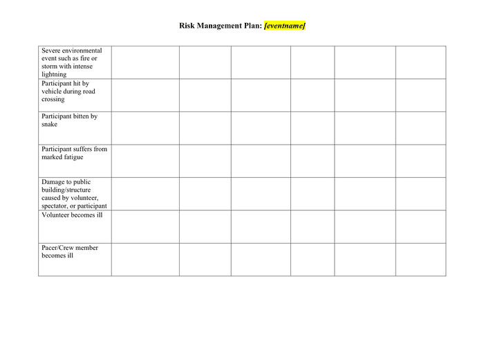 Risk management plan template in Word and Pdf formats - page 6 of 7