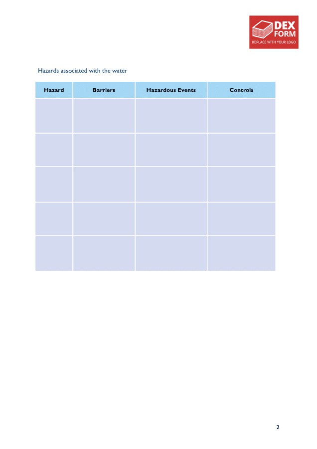 Risk management plan template in Word and Pdf formats - page 2 of 7