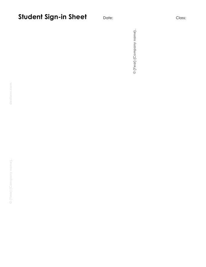 Student sign in sheet template in Word and Pdf formats - page 37 of 37
