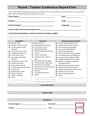 Parent / teacher conference report form in Word and Pdf formats
