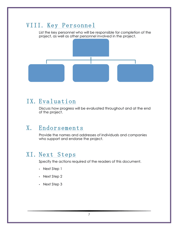 Project proposal template in Word and Pdf formats - page 7 of 8