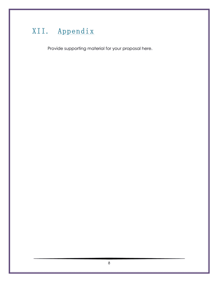 Project proposal template in Word and Pdf formats - page 8 of 8