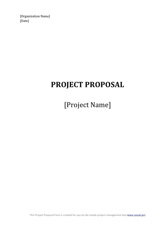 Project proposal template in Word and Pdf formats