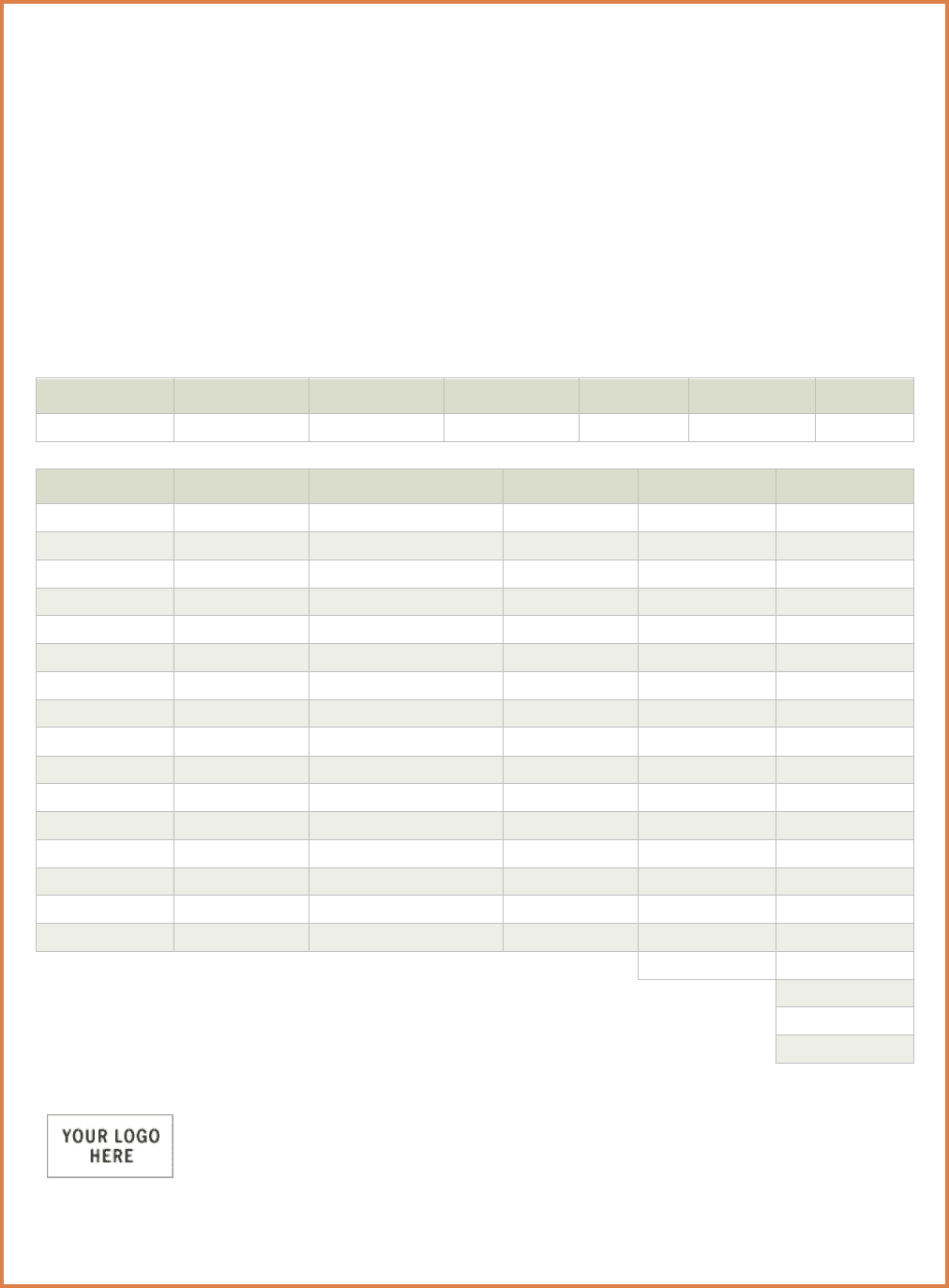 Car invoice template in Word and Pdf formats