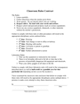 Classroom rules contract in Word and Pdf formats