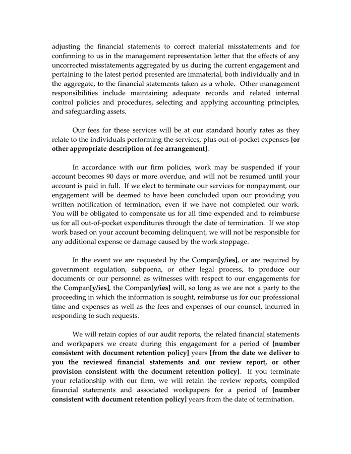 Accounting Firm Engagement Letter Sample In Word And Pdf Formats Page 