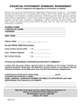 Financial statement summary worksheet in Word and Pdf formats