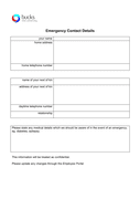 Emergency Contact Form - download free documents for PDF, Word and Excel
