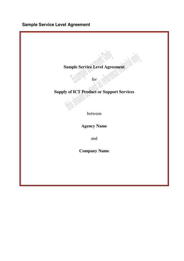 service level agreement in Word and Pdf formats